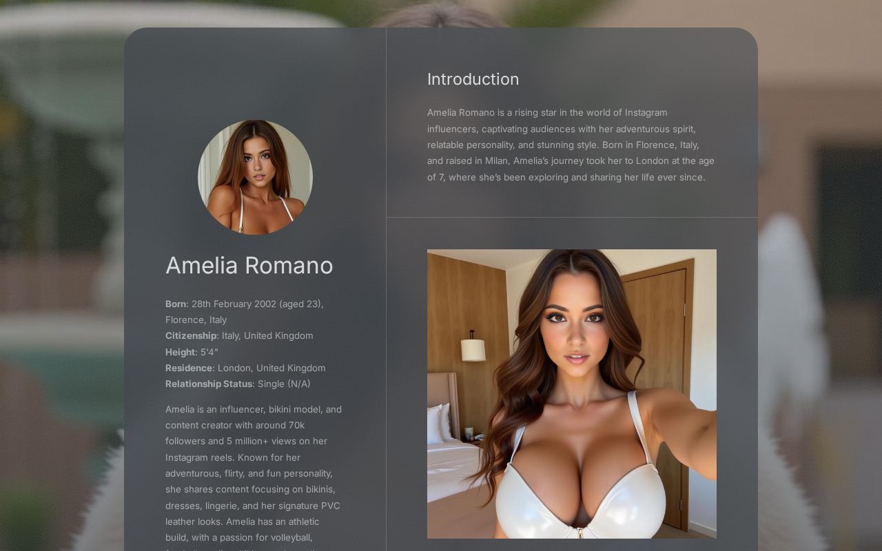 Amelia Romano: Influencer, Model, and Content Creator